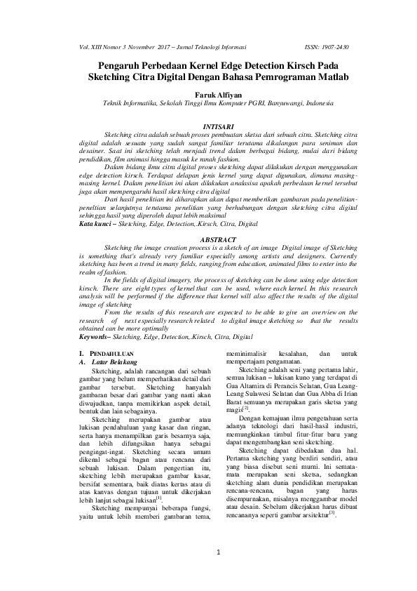 (PDF) Pengaruh Perbedaan Kernel Edge Detection Kirsch Pada Sketching ...
