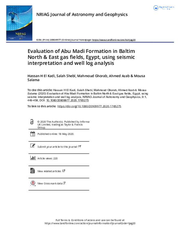 (PDF) Evaluation of Abu Madi Formation in Baltim North East gas fields ...