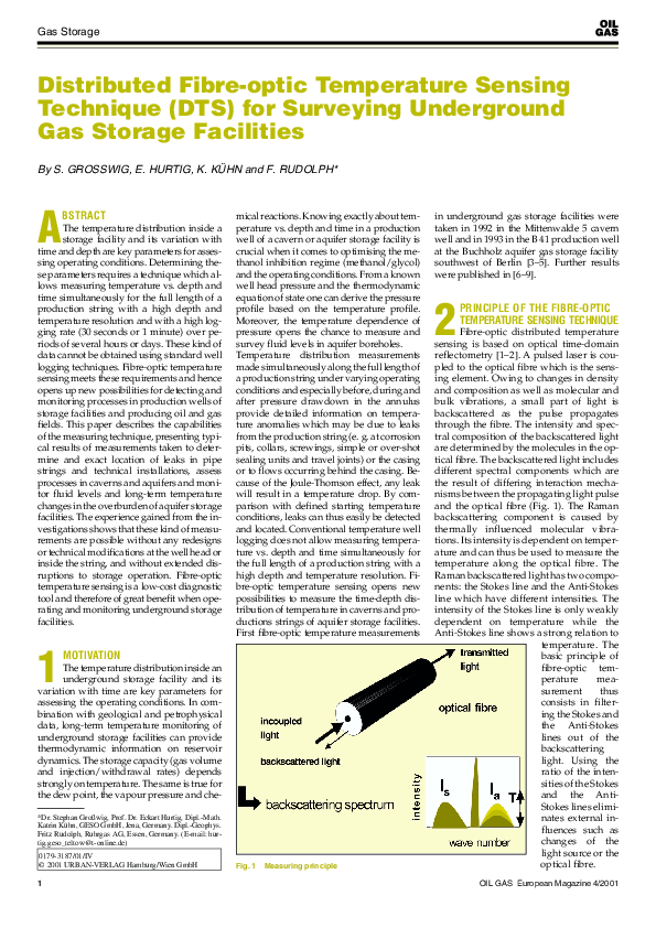 (PDF) Distributed Fibre-optic Temperature Sensing Technique (DTS) for Surveying Caverns and ...