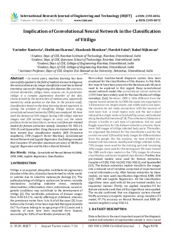 (PDF) Implication of Convolutional Neural Network in the Classification ...