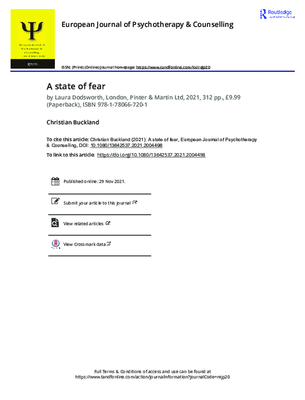 (PDF) A State of Fear by Laura Dodsworth - Book Review