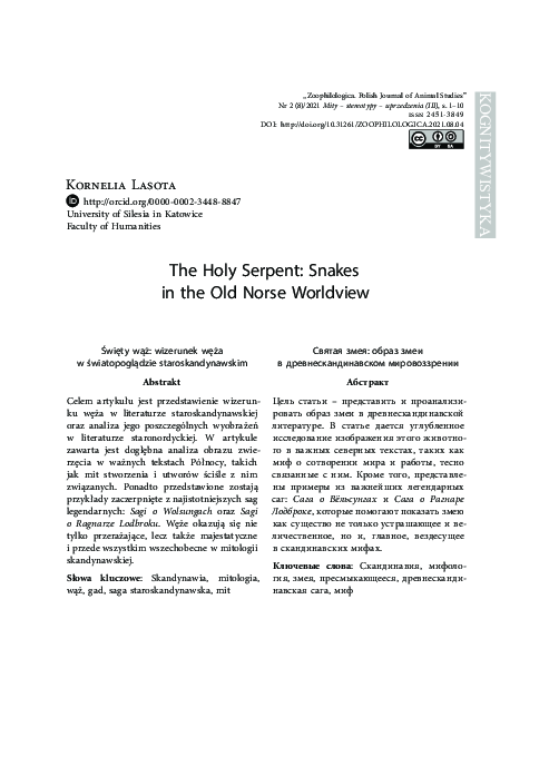 (PDF) The Holy Serpent: Snakes in the Old Norse Worldview