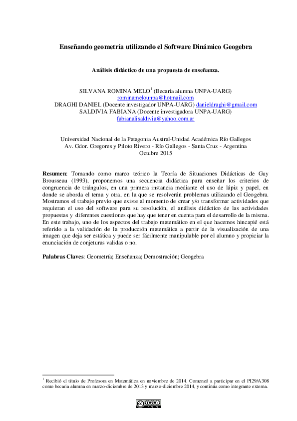 (PDF) Teaching Geometry Using the Geogebra Dynamic Software