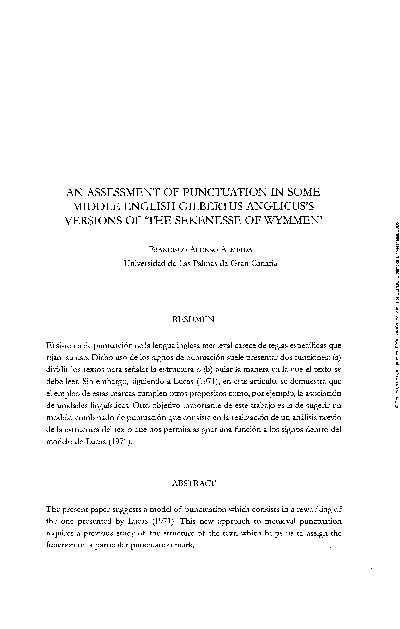 (PDF) An assessment of punctuation in some Middle English Gilbertus ...