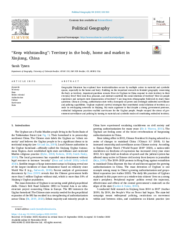 (PDF) “Keep withstanding”: Territory in the body, home and market in ...