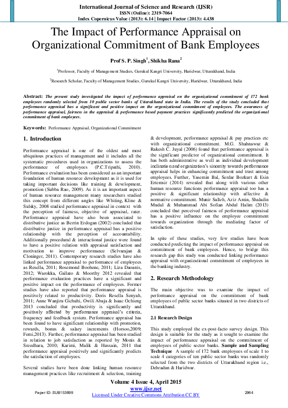 (PDF) Impact of Performance Appraisal on Organizational Commitment and ...