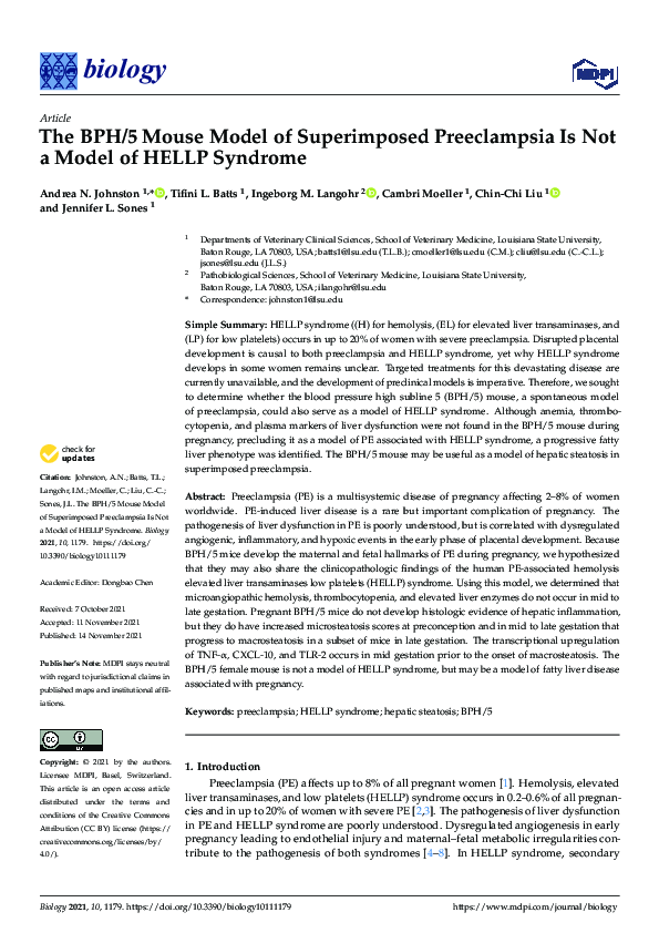 (PDF) The BPH/5 Mouse Model of Superimposed Preeclampsia Is Not a Model ...