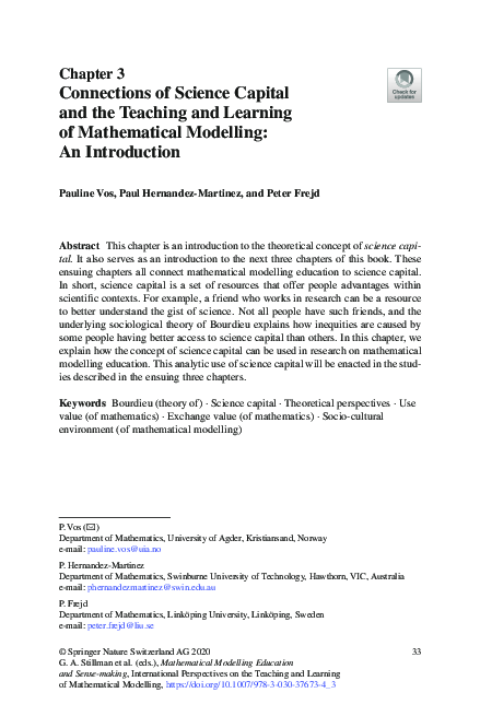 (PDF) Connections of Science Capital and the Teaching and Learning of ...