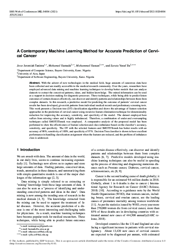 (PDF) A Contemporary Machine Learning Method for Accurate Prediction of ...