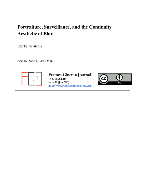 (PDF) Portraiture, Surveillance, and the Continuity Aesthetic of Blur