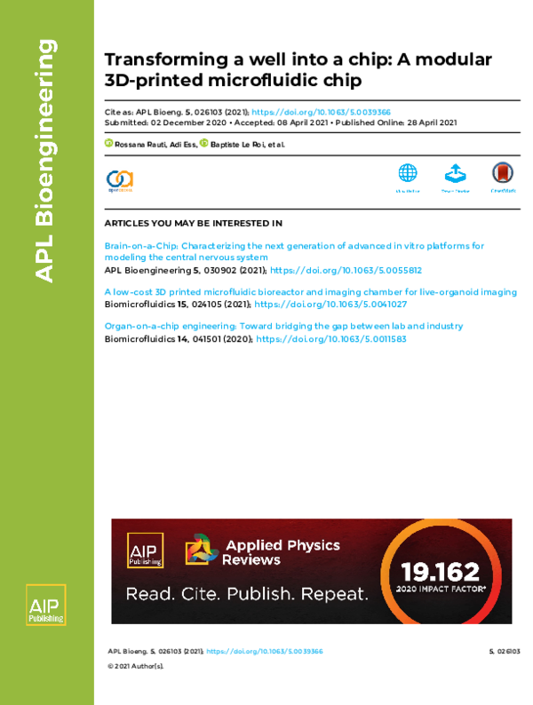 (PDF) Transforming a well into a chip: A modular 3D-printed microfluidic chip