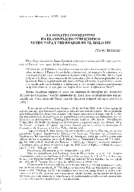 (PDF) La Donatio Constantini en el conflicto publicístico entre Papa y ...