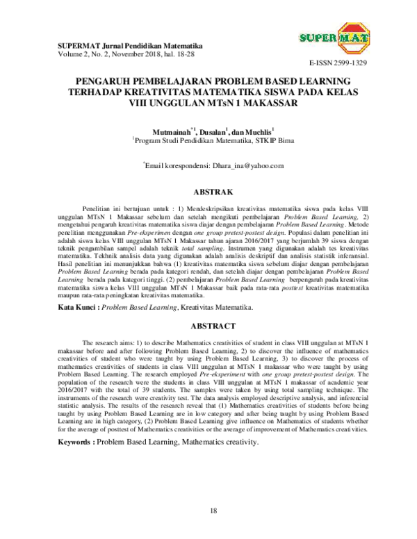 (PDF) Pengaruh Pembelajaran Problem-Based Learning (PBL) Terhadap Peningkatan Hasil Belajar Dan ...