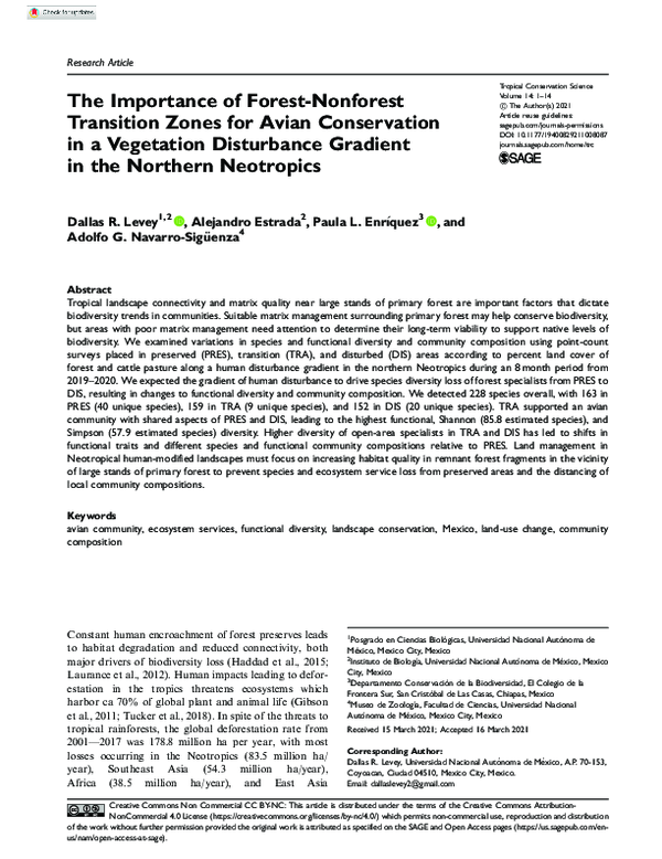 (PDF) The Importance of Forest-Nonforest Transition Zones for Avian ...