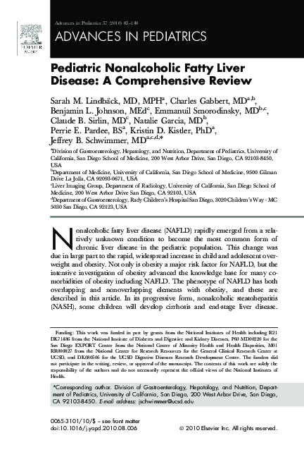 (PDF) Pediatric nonalcoholic fatty liver disease: a comprehensive review