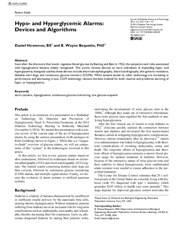 (PDF) Hypo- and Hyperglycemic Alarms