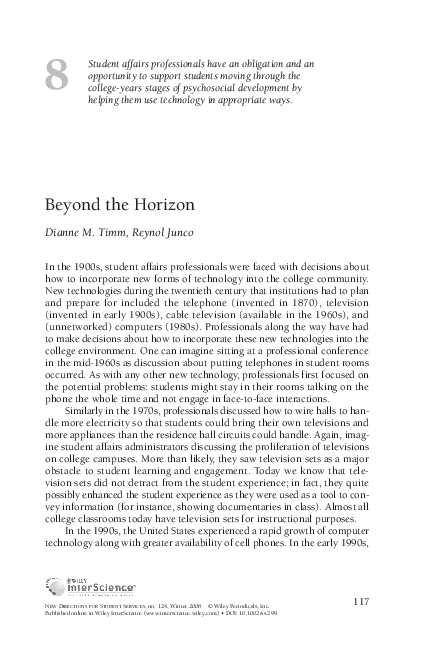 (PDF) Beyond the horizon