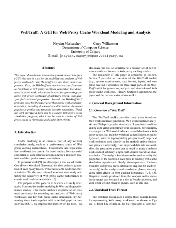 (PDF) WebTraff: a GUI for Web proxy cache workload modeling and analysis