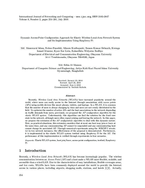 (PDF) Dynamic Access-Point Configuration Approach for Elastic Wireless Local-Area Network System ...