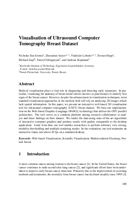 (PDF) Visualisation of Ultrasound Computer Tomography Breast Dataset