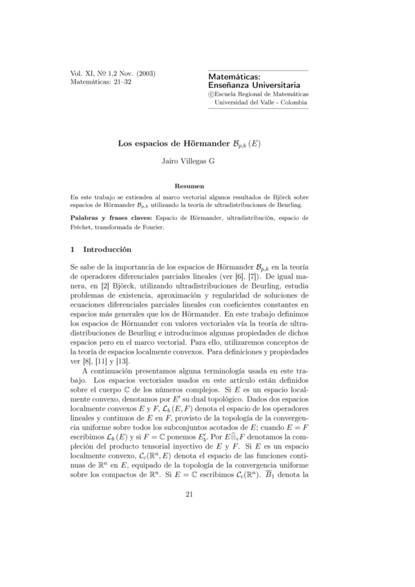 (PDF) Los espacios de Hormander [B.sub.p,k] (E)