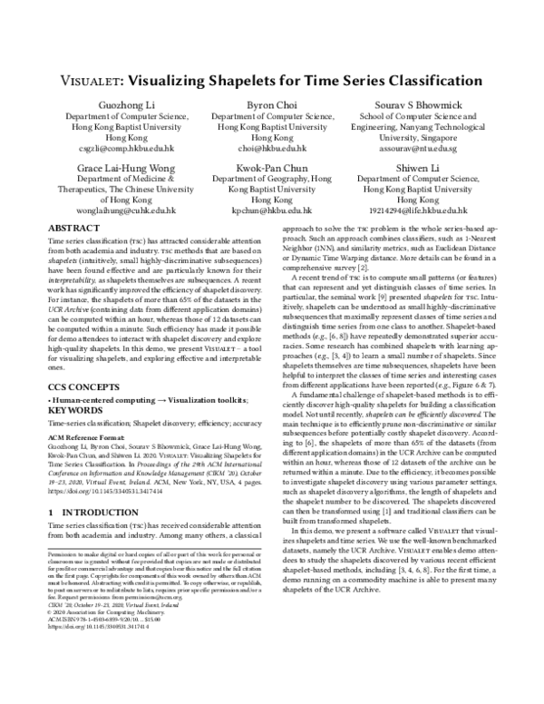 (PDF) Visualet: Visualizing Shapelets for Time Series Classification
