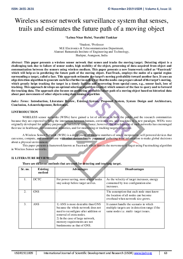(PDF) Wireless sensor network surveillance system that senses, trails ...