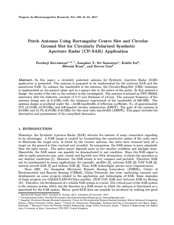 (PDF) Patch Antenna Using Rectangular Centre Slot and Circular Ground ...