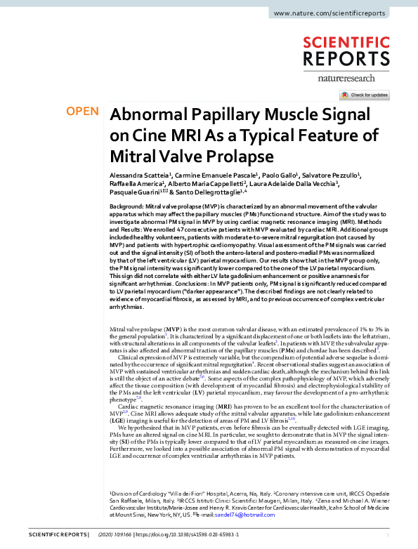 (PDF) Abnormal Papillary Muscle Signal on Cine MRI As a Typical Feature ...