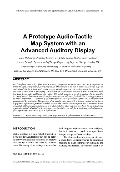 (PDF) A Prototype Audio-Tactile Map System with an Advanced Auditory ...