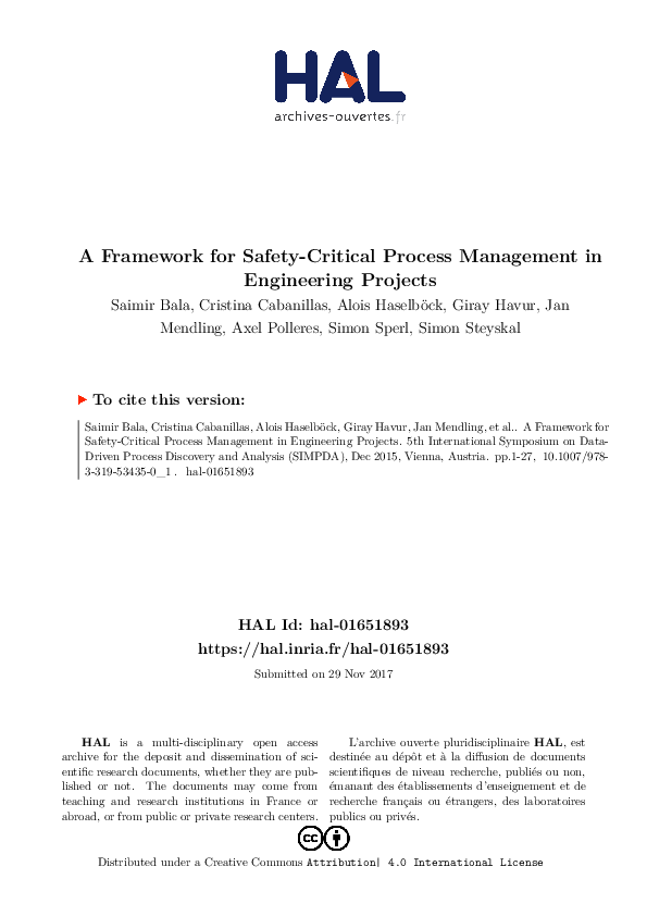 (PDF) A Framework for Safety-Critical Process Management in Engineering ...