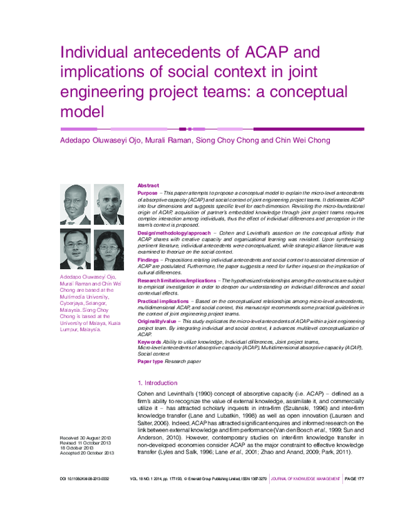 (PDF) Individual antecedents of ACAP and implications of social context ...