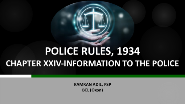 (PPT) Chapter 24 of Police Rules: Information to the Police