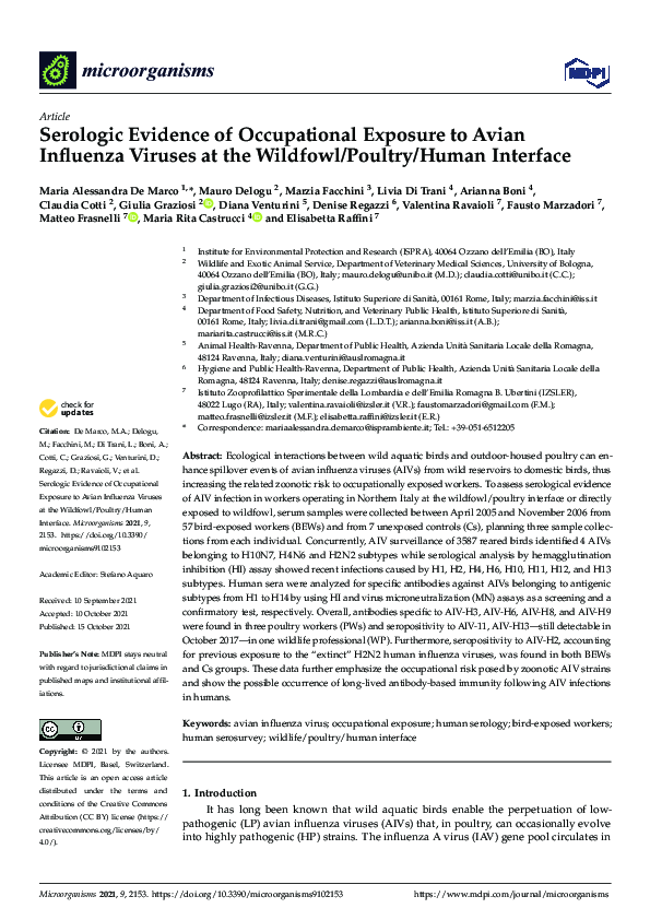 (PDF) Serologic Evidence of Occupational Exposure to Avian Influenza ...