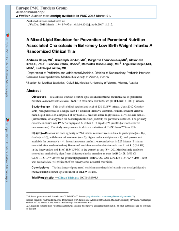 (PDF) A Mixed Lipid Emulsion for Prevention of Parenteral Nutrition ...