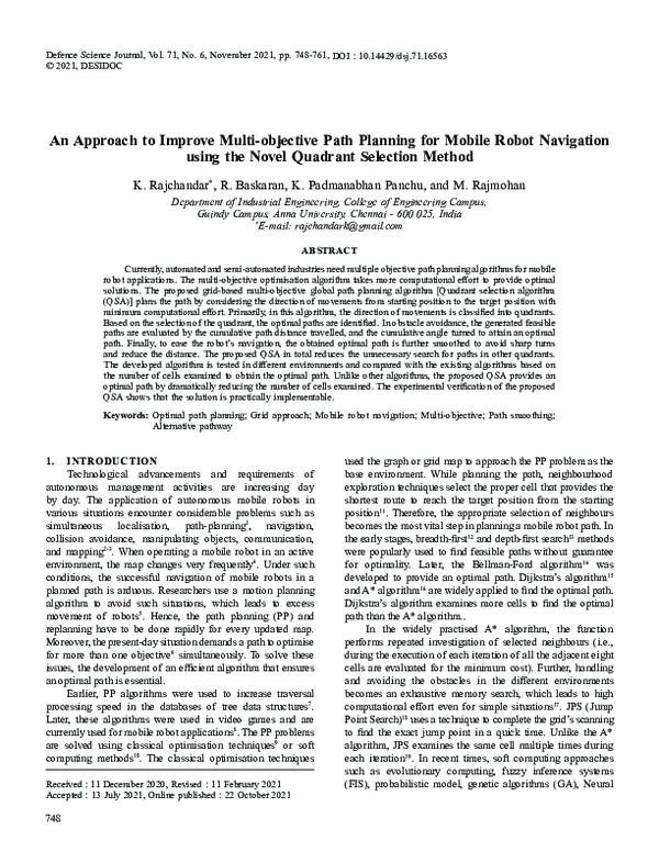 (PDF) An Approach to Improve Multi objective Path Planning for Mobile ...