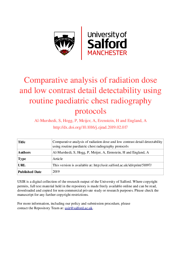 (PDF) Comparative analysis of radiation dose and low contrast detail ...