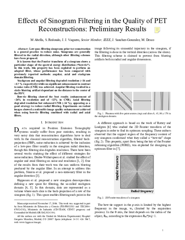 (PDF) Effects of sinogram filtering in the quality of PET ...
