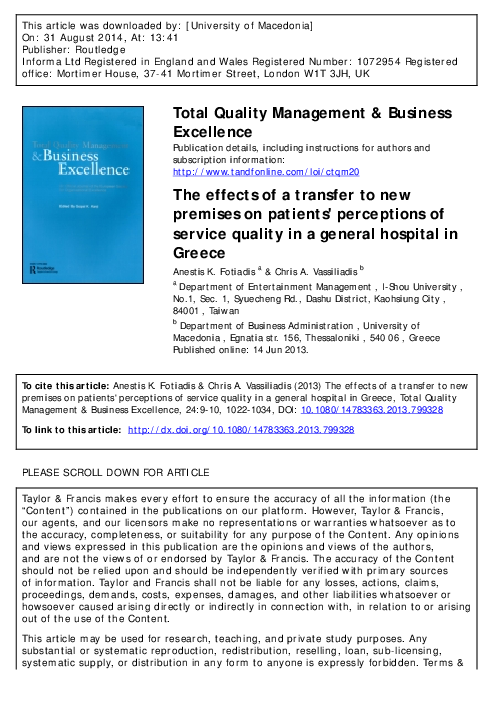 (PDF) The effects of a transfer to new premises on patients ...