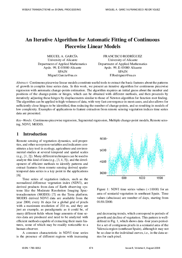 Pdf An Iterative Algorithm For Automatic Fitting Of Continuous