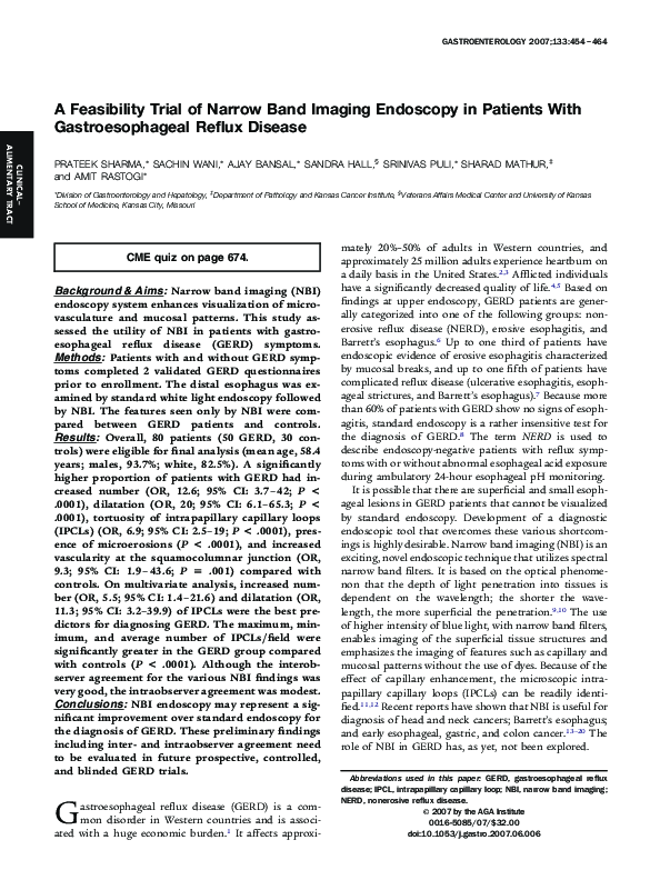 (PDF) A Feasibility Trial of Narrow Band Imaging Endoscopy In Patients ...