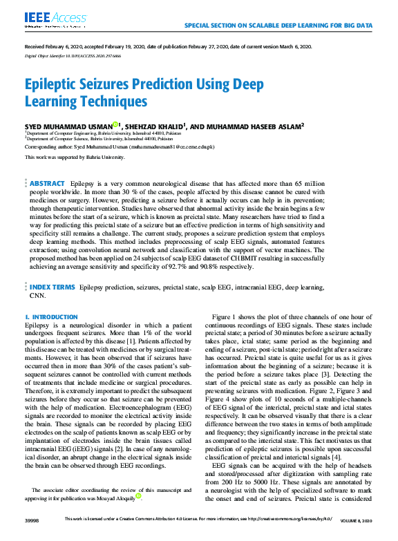 (PDF) Epileptic Seizures Prediction Using Deep Learning Techniques