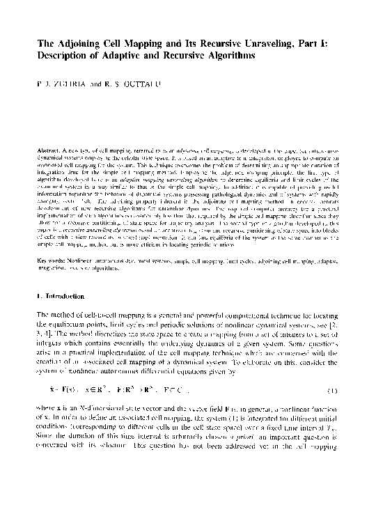 (PDF) The adjoining cell mapping and its recursive unraveling, part I ...