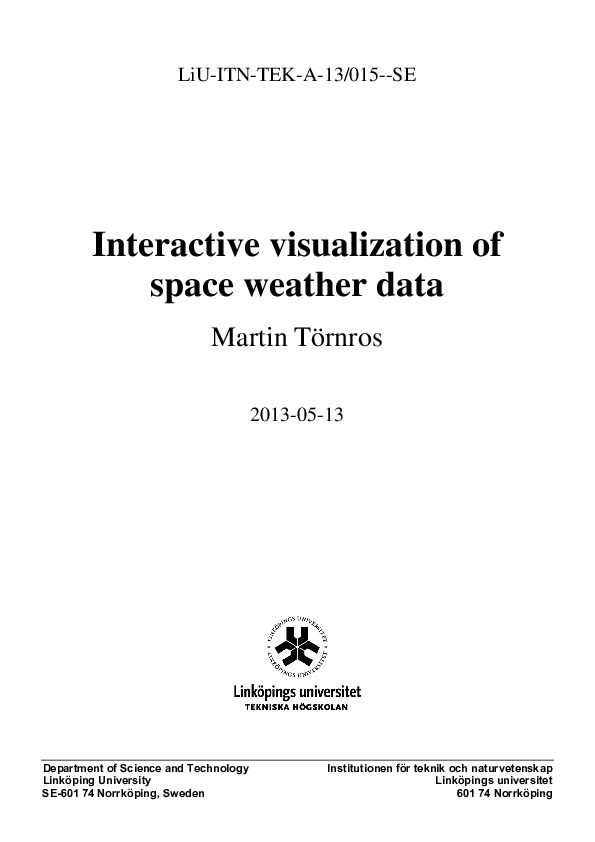 (PDF) Interactive Visualization of Space Weather Data