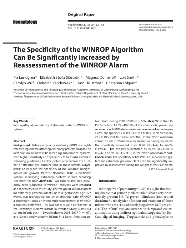 Pdf The Specificity Of The Winrop Algorithm Can Be Significantly