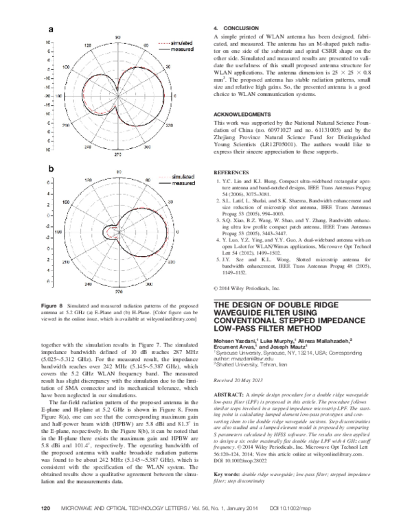 (PDF) The design of double ridge waveguide filter using conventional ...