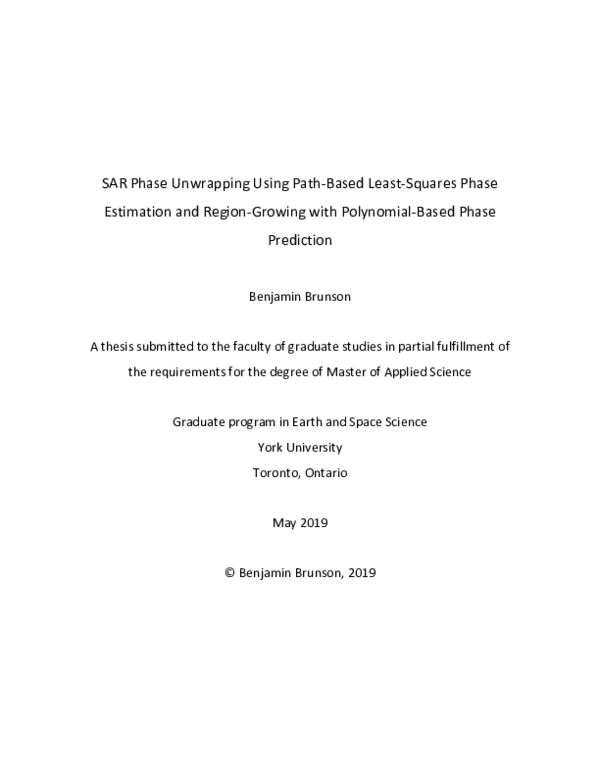 (PDF) SAR Phase Unwrapping Using Path-Based Least-Squares Phase Estimation and Region-Growing ...