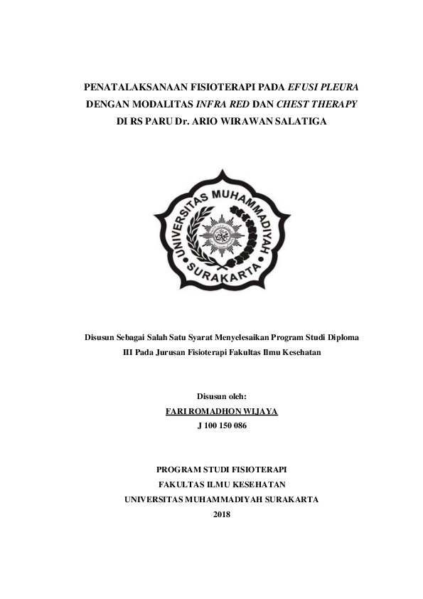 (PDF) Penatalaksanaan Fisioterapi Pada Efusi Pleura Dengan Modalitas ...