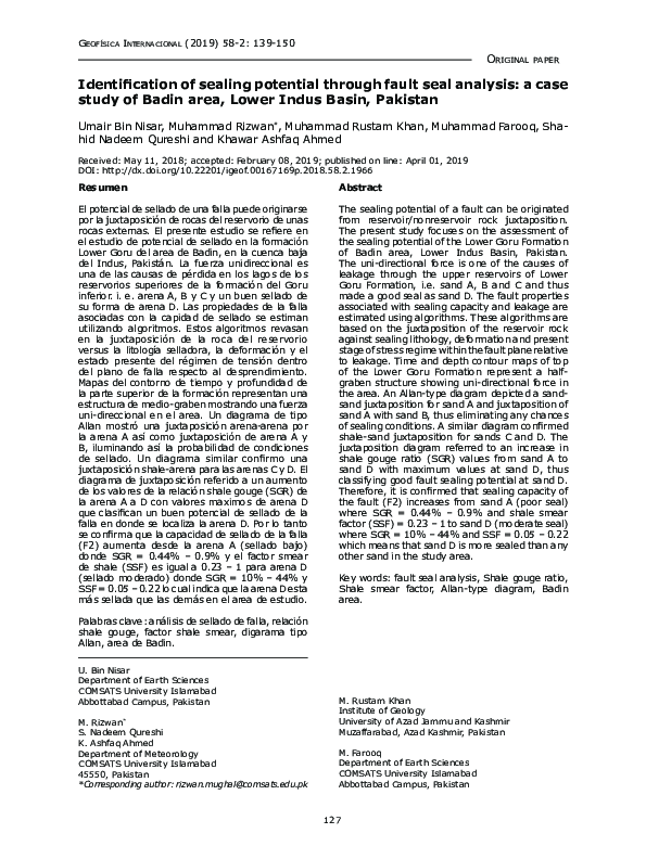 (PDF) Identification of sealing potential through fault seal analysis ...