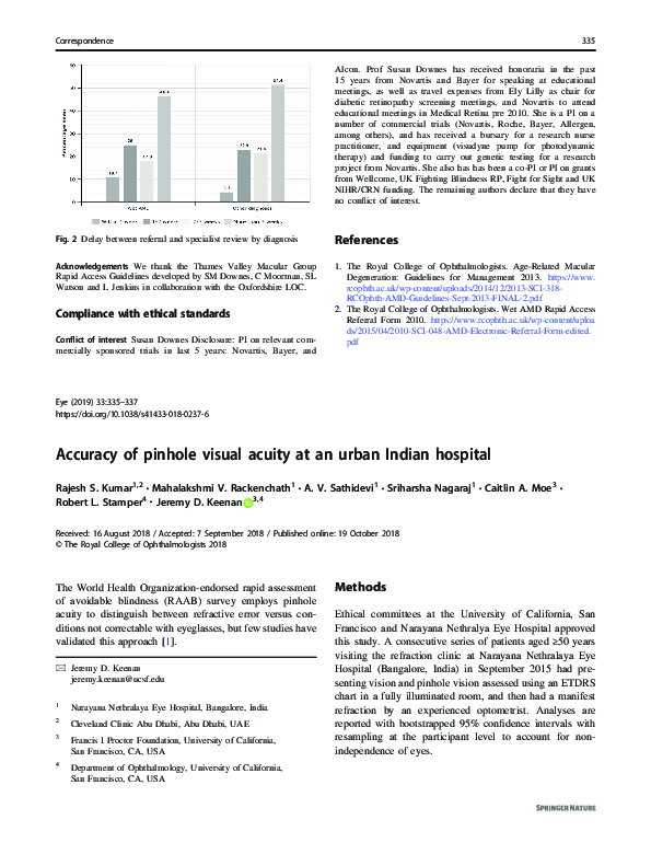 (PDF) Accuracy of pinhole visual acuity at an urban Indian hospital